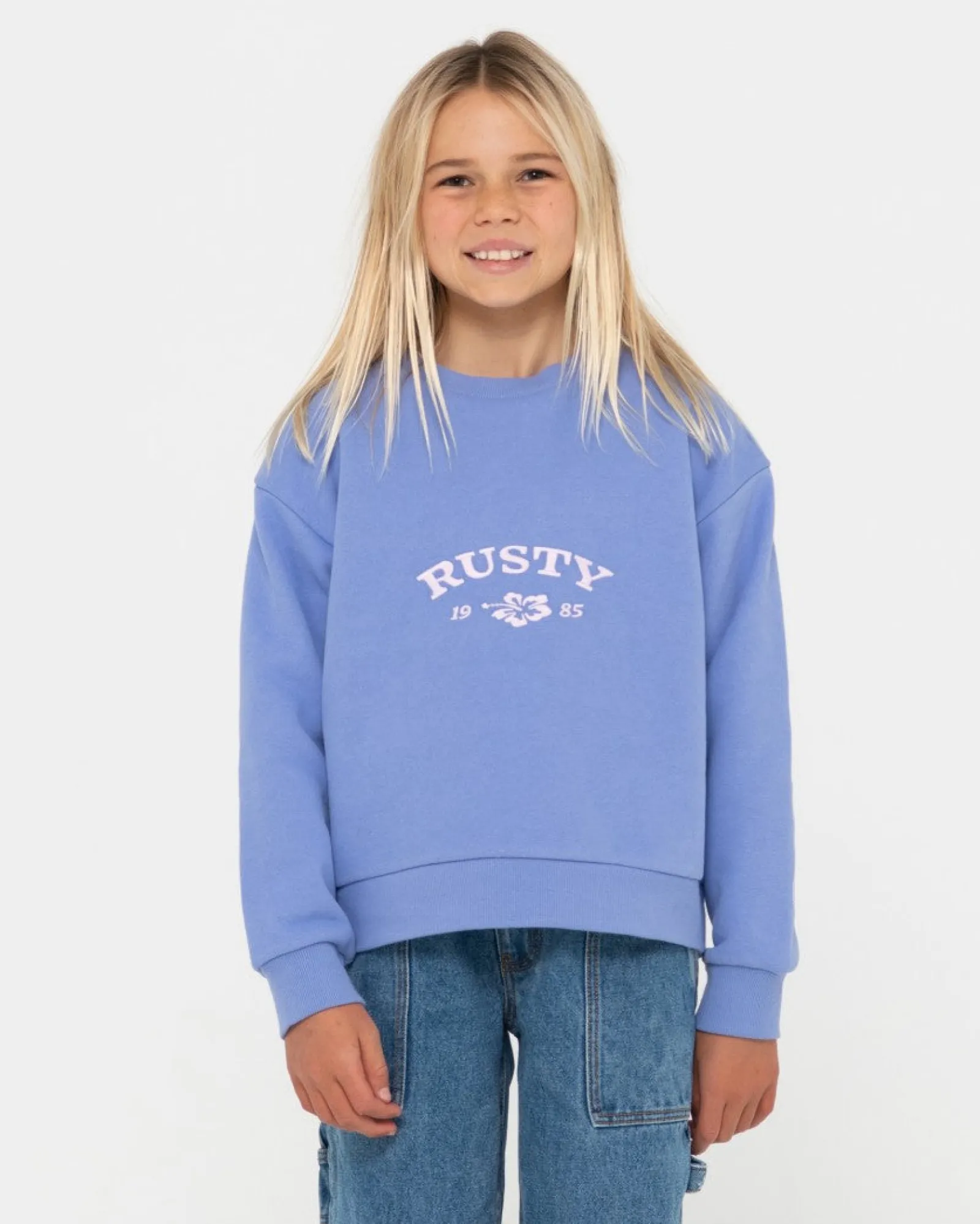 Rusty Thriving Relaxed Crew Fleece Girls | Kids Tops - Rusty Australia